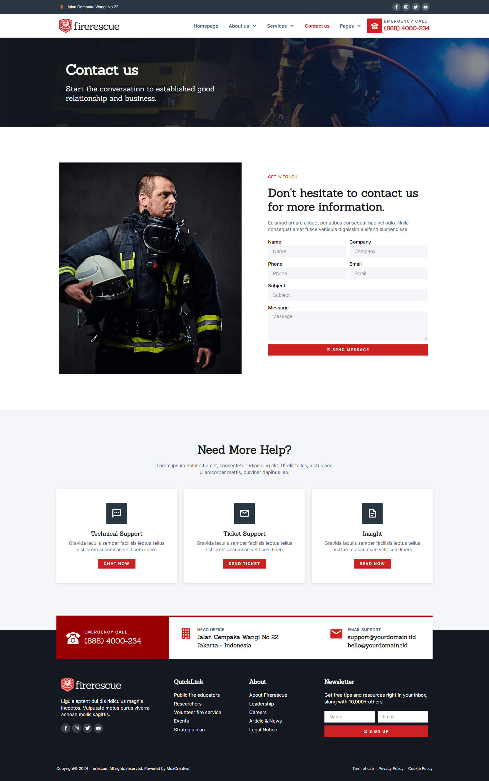 FireRescue - FireFighter & Fire Department Elementor Template Kit by moxcreative